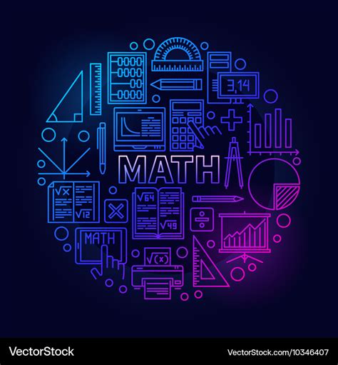 Math Round Bright Symbol Royalty Free Vector Image