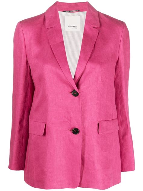 max mara single breasted linen blazer max mara