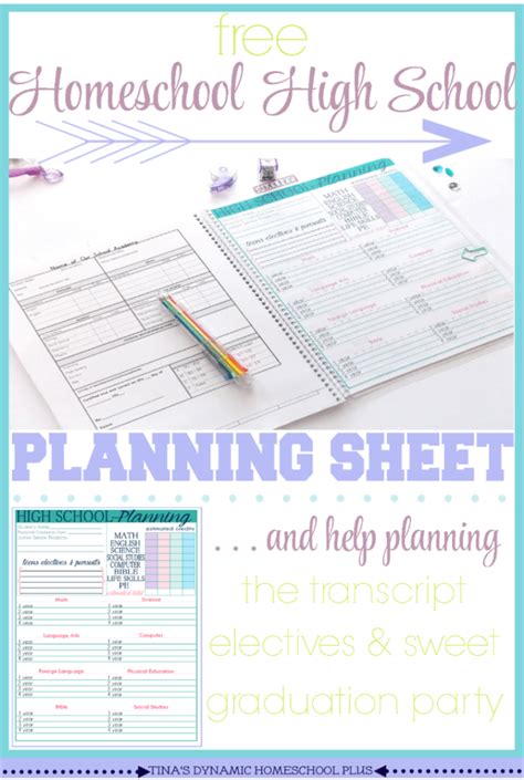 High School Homeschool Planning Sheet Thrifty Homeschoolers