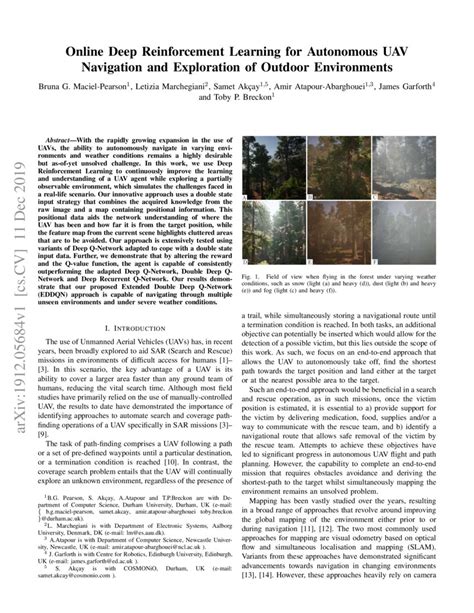 Online Deep Reinforcement Learning For Autonomous Uav Navigation And Exploration Of Outdoor