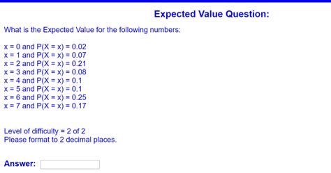 solved expected value question what is the expected value