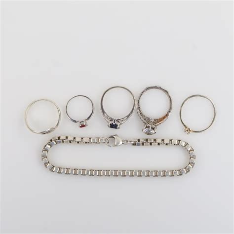 Sterling Silver Jewelry 6 Pieces Property Room