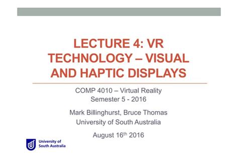 Comp 4010 Lecture4 Vr Technology Visual And Haptic Displays Ppt