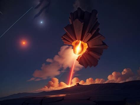 Premium Ai Image Bright Fireballs In The Night Sky A Meteor Flash