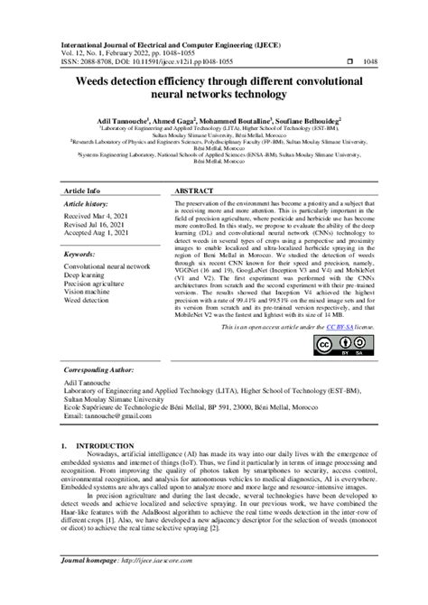 pdf weeds detection efficiency through different convolutional neural