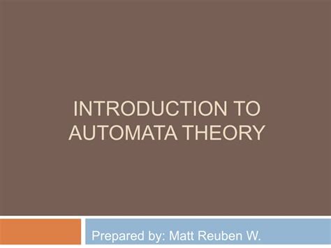 Introduction To Automata Use For Discussion And Overview Pptx Computing Technology And Computing