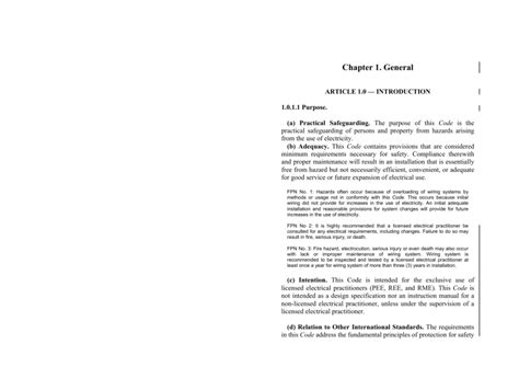 Philippine Electrical Code General Requirements