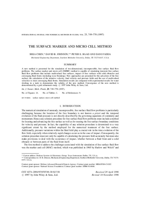 Pdf The Surface Marker And Micro Cell Method