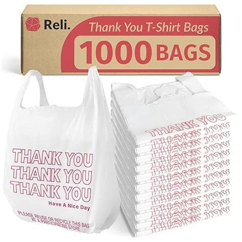 Reli Plastic Bags Thank You 1000 Count White Grocery Bags Plastic