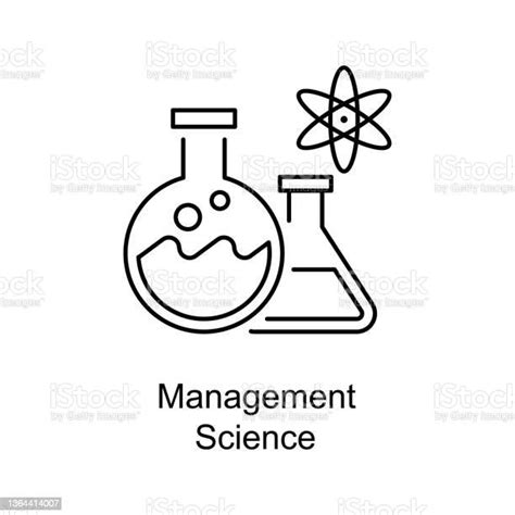 관리 과학 벡터 개요 아이콘 디자인 일러스트레이션 화이트 배경 Eps 10 파일에 교육 기술 기호 개념에 대한 스톡 벡터 아트 및 기타 이미지 Istock