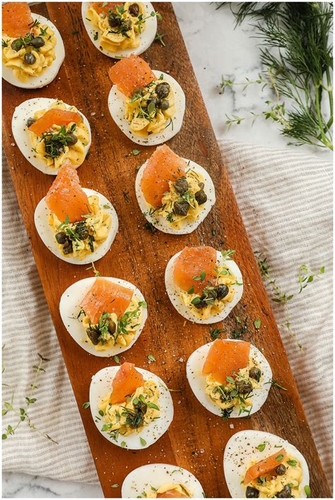 Dijon Deviled Eggs With Salmon