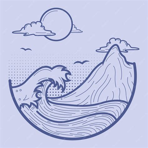 Premium Vector Ocean Aesthetic Blue Illustration