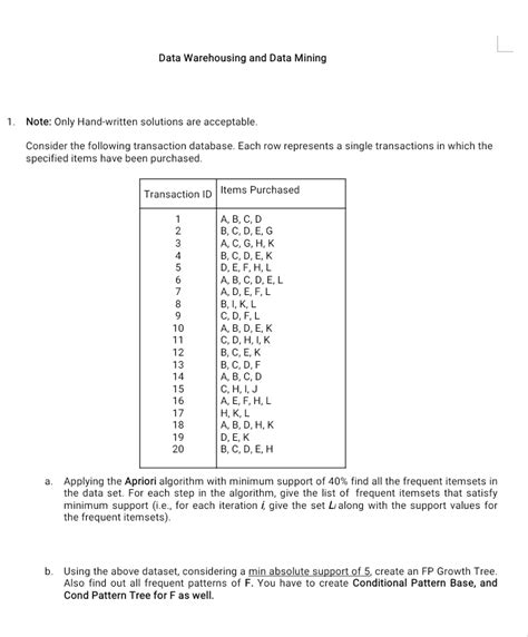 Solved Data Warehousing And Data Mining 1 Note Only