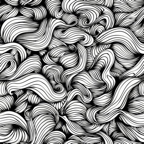 Abstract Monochrome Swirling Lines Pattern For Background Design Stock Illustration