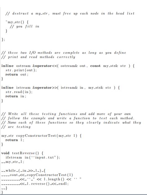 Solved Continue To Implement Class My Str Below This Class
