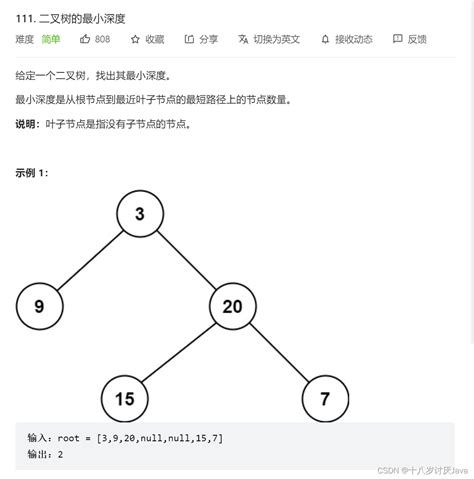 Leetcode二叉树系列——144二叉树的最小深度 极客之音
