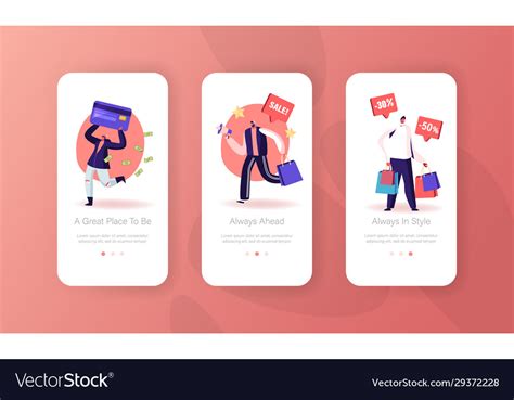 Total Sale Mobile App Page Onboard Screen Set Vector Image