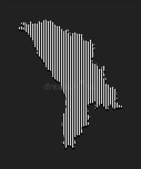 Abstract Map Moldova Parallel Grey Lines Stock Vector Illustration