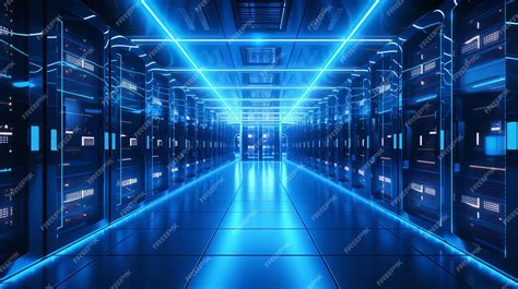 Premium Ai Image Server Racks At The Data Centers Server Room For Network Security Generative Ai
