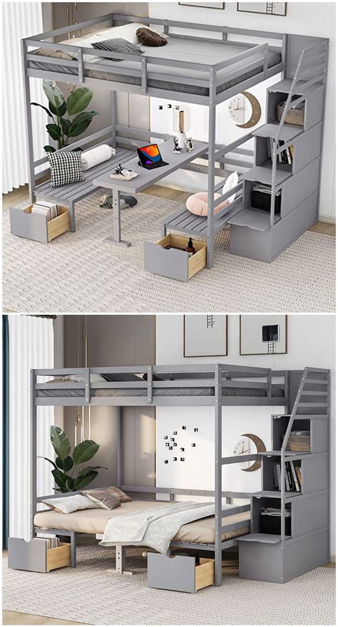 Loft Bed Desk Convertible Guest Bed Living In A Shoebox