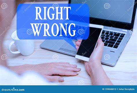 Word Writing Text Right Wrong Business Concept For Choose Between Two Decisions Correct And Bad