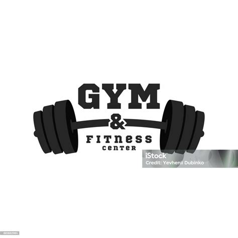 체육관 기호입니다 피트 니스 센터 로그인 디자인 서식 파일입니다 블랙 바 벨 흰색 배경에 고립 건강한 생활방식에 대한 스톡 벡터 아트 및 기타 이미지 Istock