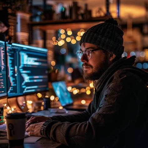 Free Coder At Night Image Download At Stockcake
