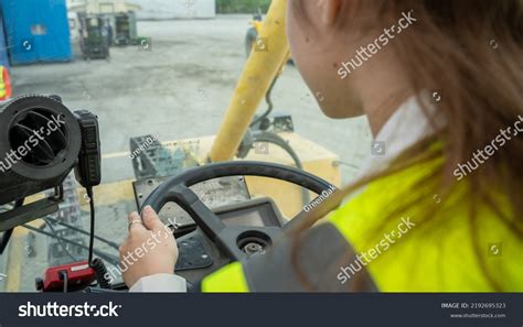 Female Foreman Drive Forklift Container Cargo Stock Photo Shutterstock