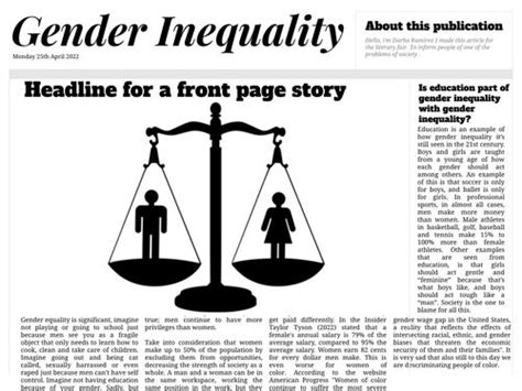 Book Creator Gender Inequality