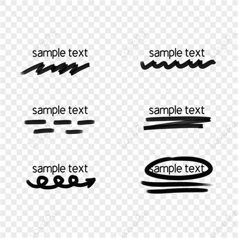 검은색 마커 펜 일러스트 수정 라인에 밑줄 일러스트을 긋습니다 교육 파도선 Png 일러스트 무료 다운로드 Lovepik
