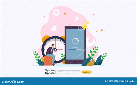 Operation System Update Progress Concept Data Synchronize Process And