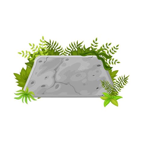 Stone Game Interface Ui Game Button Gui Element Stock Vector Illustration Of Cartoon Empty