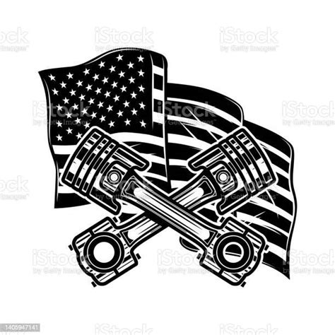 깃발 배경에 교차 피스톤 포스터 카드 배너 기호에 대한 디자인 요소 벡터 일러스트 레이 션 국기에 대한 스톡 벡터 아트 및 기타 이미지 Istock