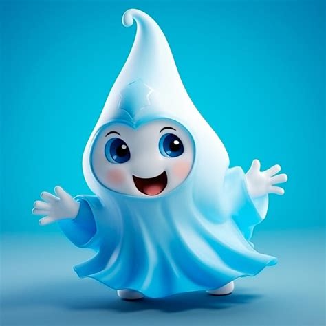 Premium Photo A Cute Little Ghost Cute And Smiling For Halloween In 3d Rendering