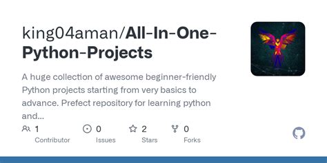 Github King04amanall In One Python Projects A Huge Collection Of Awesome Beginner Friendly