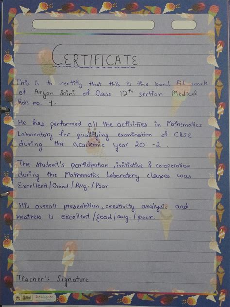 Maths Project File Pdf