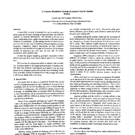 A Computer Readability Formula Of Japanese Texts For Machine Scoring Acl Anthology
