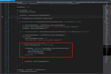 microsoft aspnetcore mvc viewfeaturesternal tempdataserializer cannot serialize an object