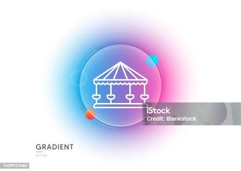 회전 목마 선 아이콘입니다 놀이 공원 표지판 그라디언트 흐림 단추입니다 벡터 고급에 대한 스톡 벡터 아트 및 기타 이미지 고급 글래스모피즘 디자인 Istock