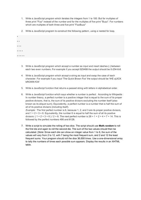 SOLUTION Javascript Exercises Studypool