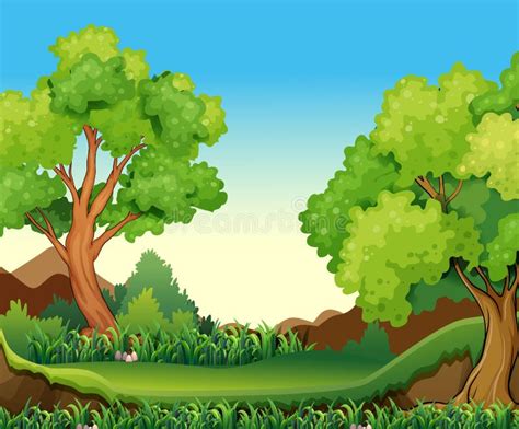 Forest Game Background 2d Application Vector Design Stock Vector Illustration Of Plants