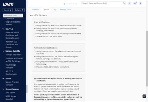 Manage Autossl In Whm