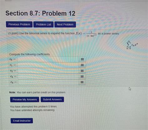 Solved Section 87 Problem 12 Previous Problem Problem List