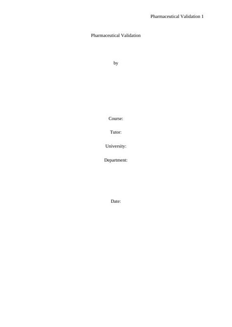 Pharmaceutical Validation Importance Advantages And Process