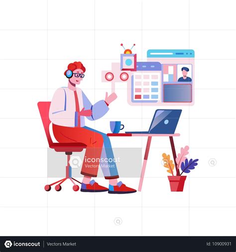 Businessman Using Smart Scheduling For Meetings Animation Free