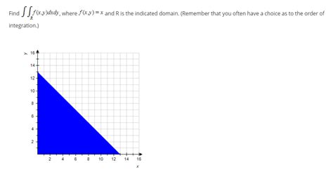 Solved Find Rf X Y Dxdy Where F X Y X And R Is The Chegg Com