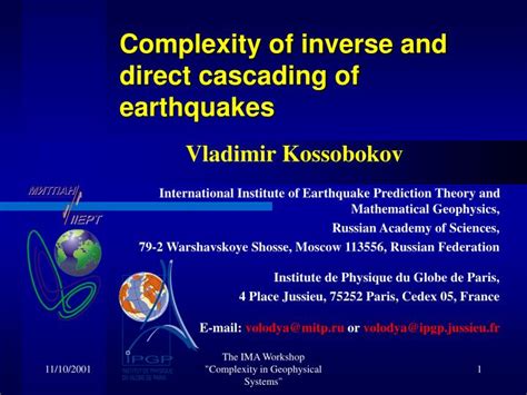 Ppt Complexity Of Inverse And Direct Cascading Of Earthquakes Powerpoint Presentation Id3484423