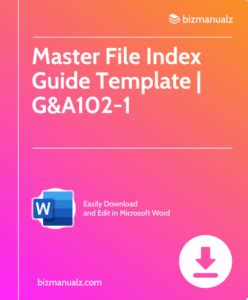 Master File Index Guide Template Word