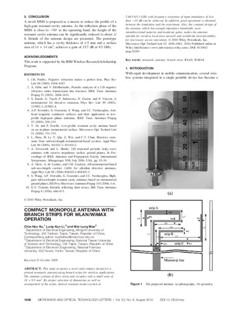 Pdf Compact Monopole Antenna With Branch Strips For Wlanwimax Operation