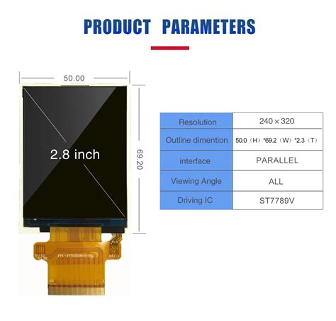 28 Inch Tft Lcd Display Screen Resolution 240320 Tft Lcd Module